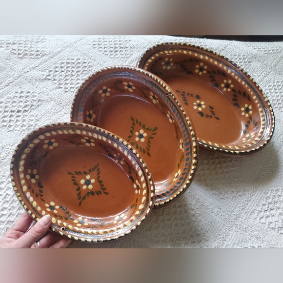 handmade | Dining | 3 Vintage Red Barro Clay Mexico Pottery Terracotta ...